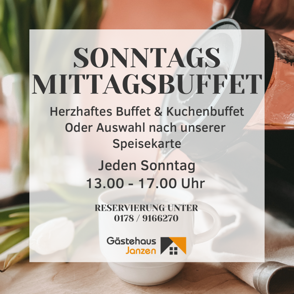 SONNTAGS MITTAGSBUFFET – Gästehaus Janzen